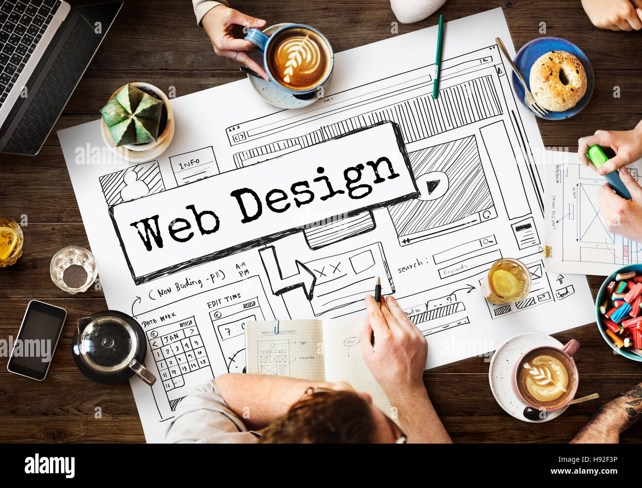 Design Website Create Template Layout Concept Stock Photo - Alamy