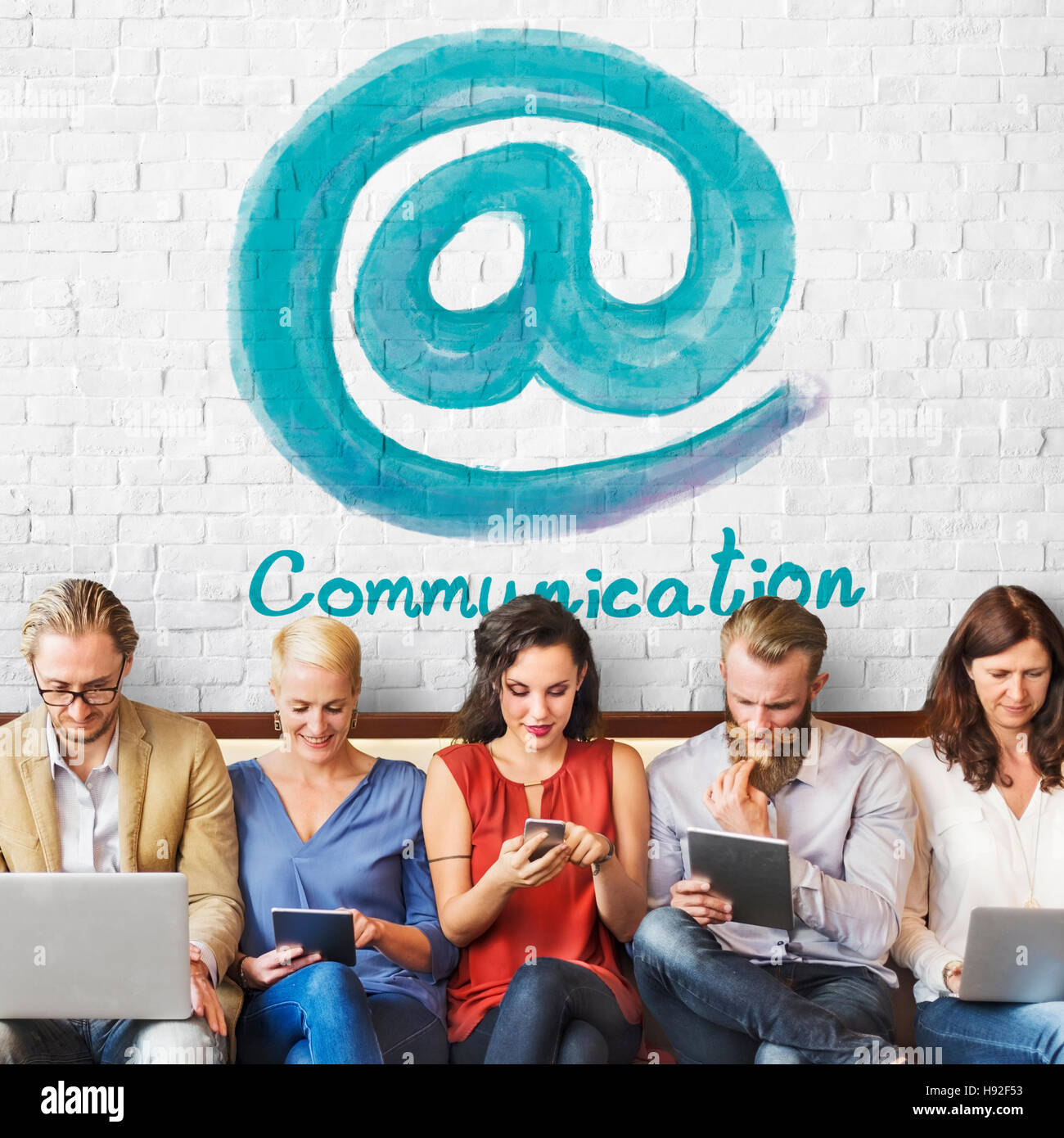 At Sign Communication Contact Connection Concept Stock Photo - Alamy