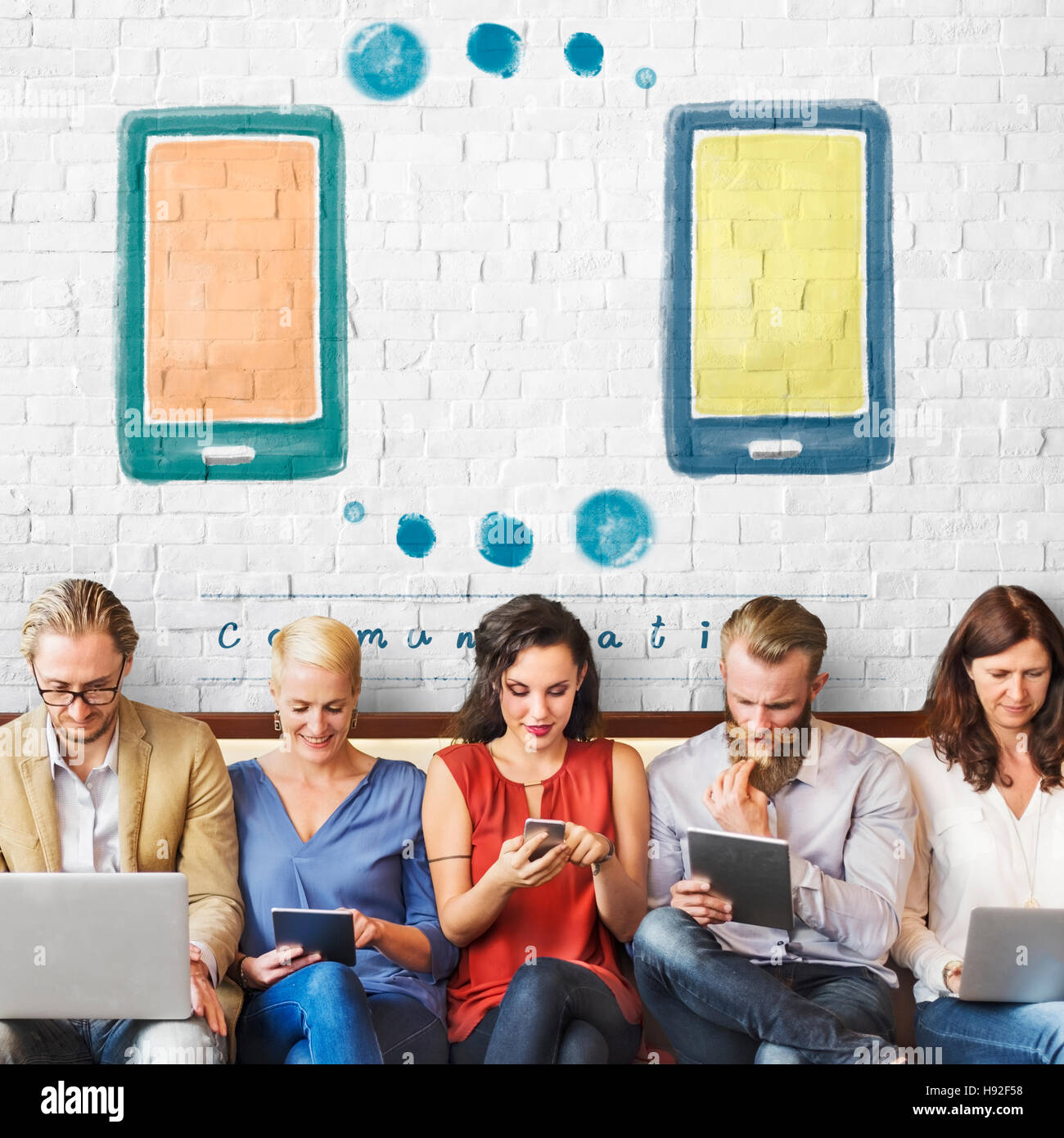 Communication Telecommunication Network Technology Concept Stock Photo ...