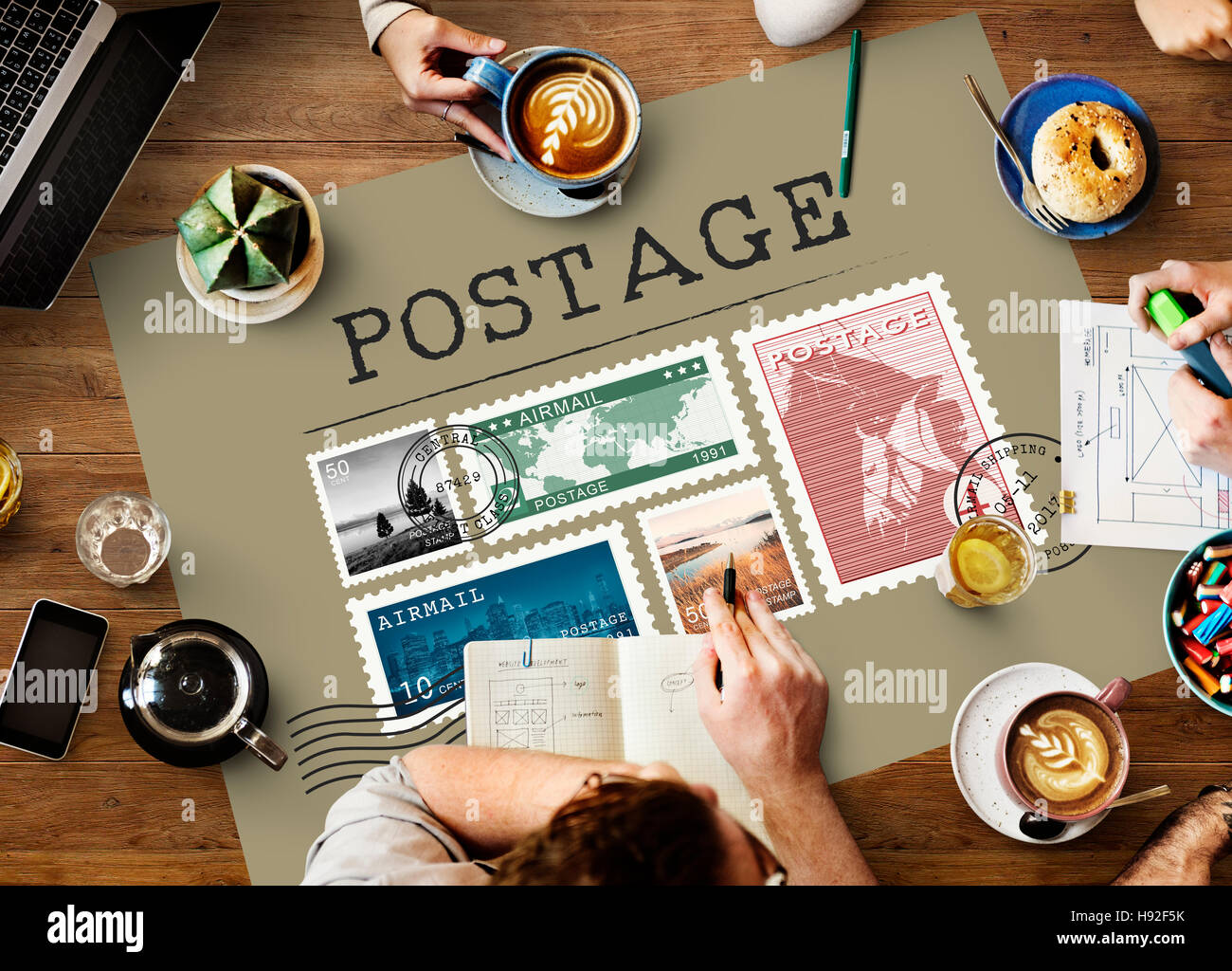 Postage Letter Parcel Stamp Mail Graphic Concept Stock Photo - Alamy