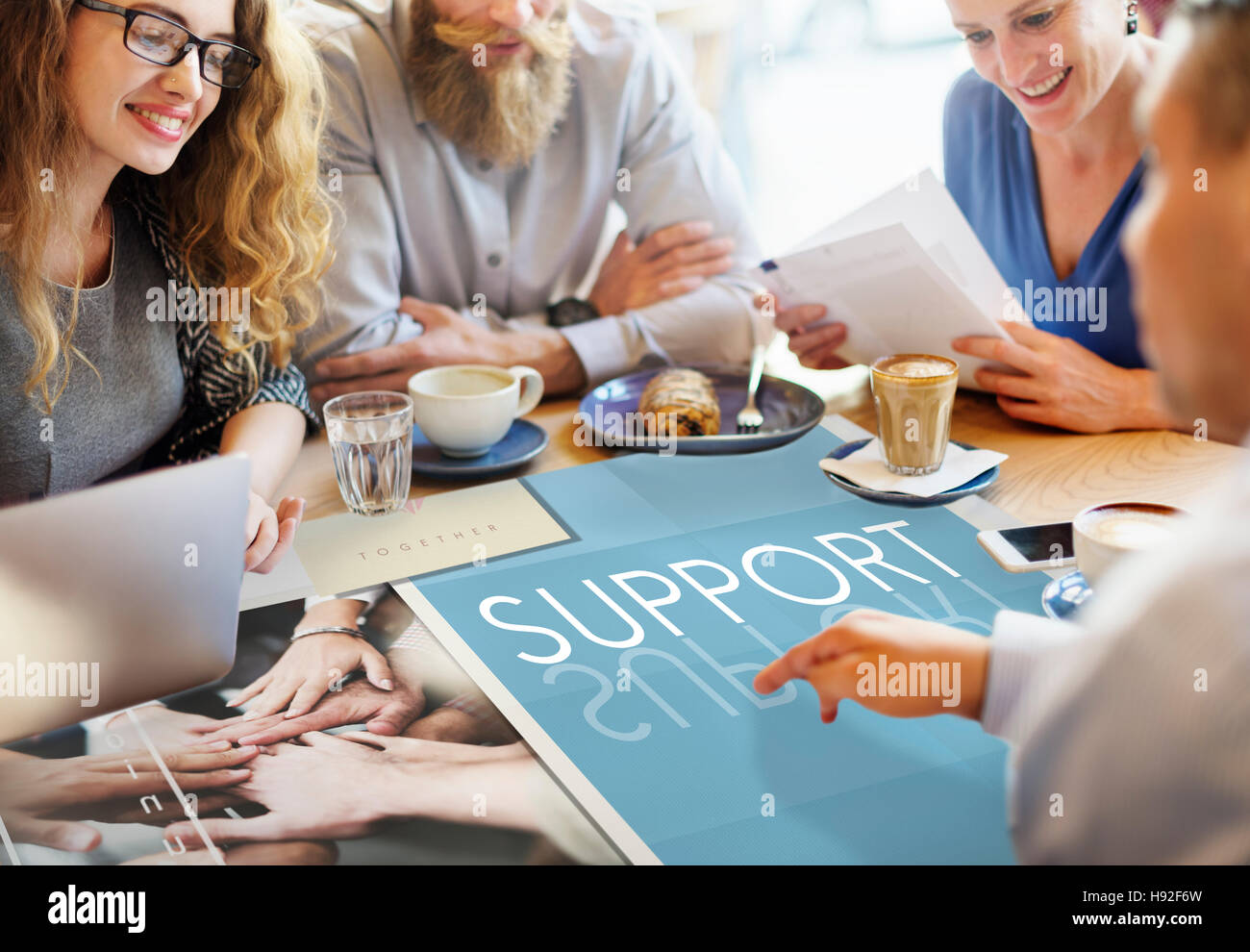 Team Teamwork Help Share Contribute Concept Stock Photo - Alamy