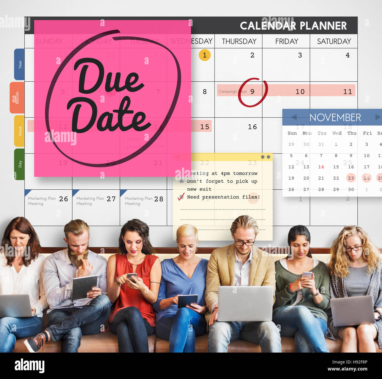 Due Date Appointment Day Event Important Concept Stock Photo - Alamy