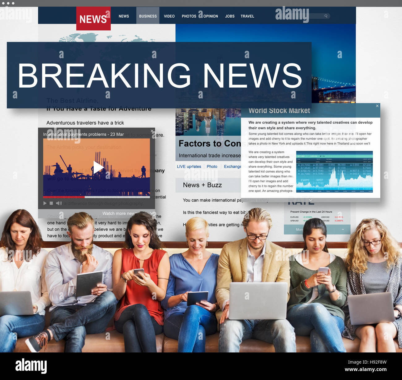 Breaking News Media Announcement Social Concept Stock Photo - Alamy