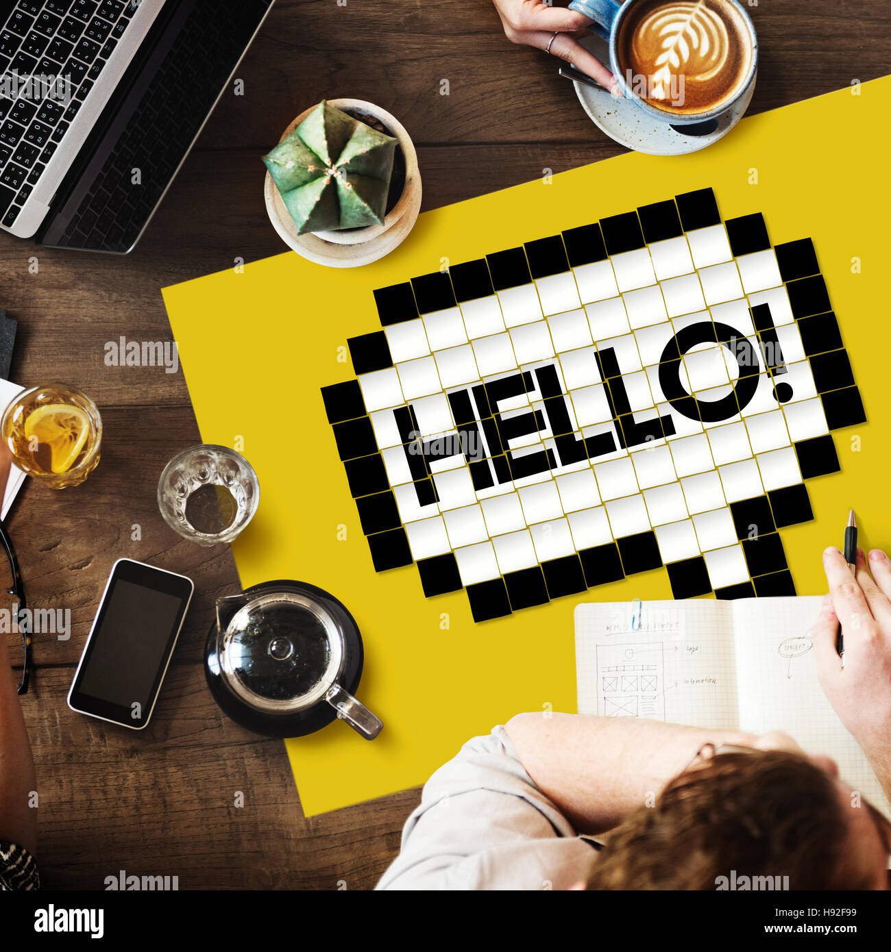Hello Speech Bubble Technology Graphic Concept Stock Photo - Alamy