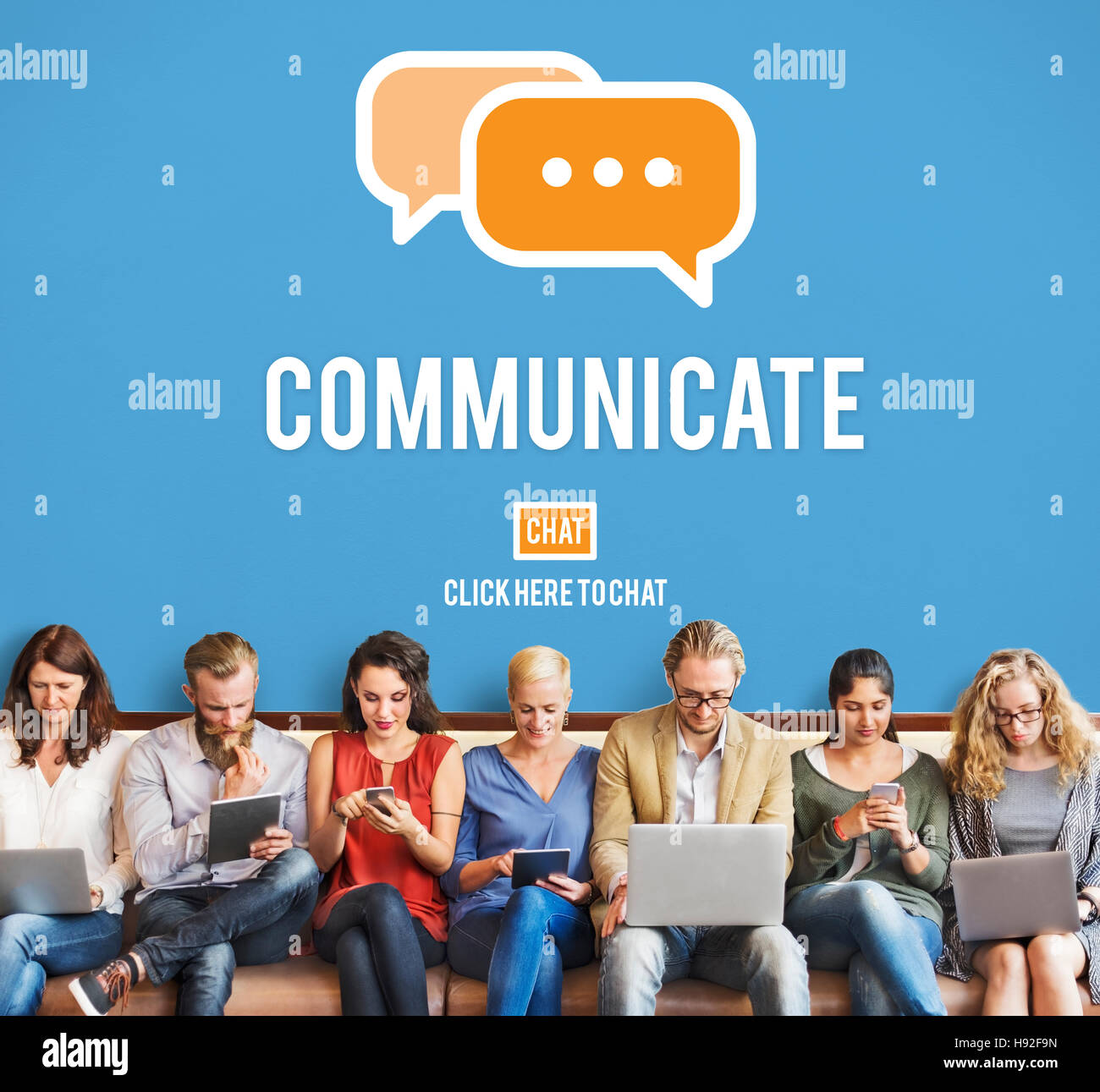 Communication Online Connection Chat Social Media Concept Stock Photo ...