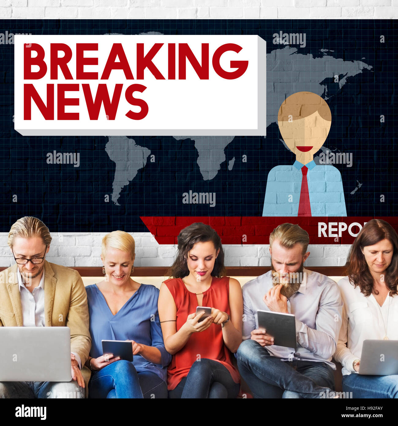 Breaking News Article Broadcast Headline Journal Concept Stock Photo ...