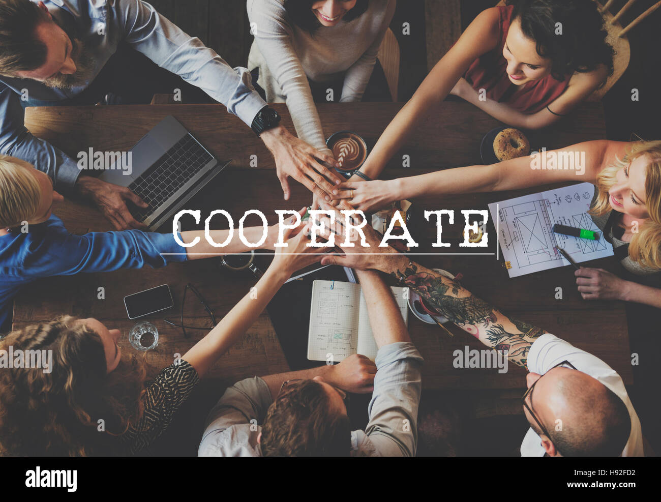 Corporate Cooperation Collaboration Connection Teamwork Concept Stock ...