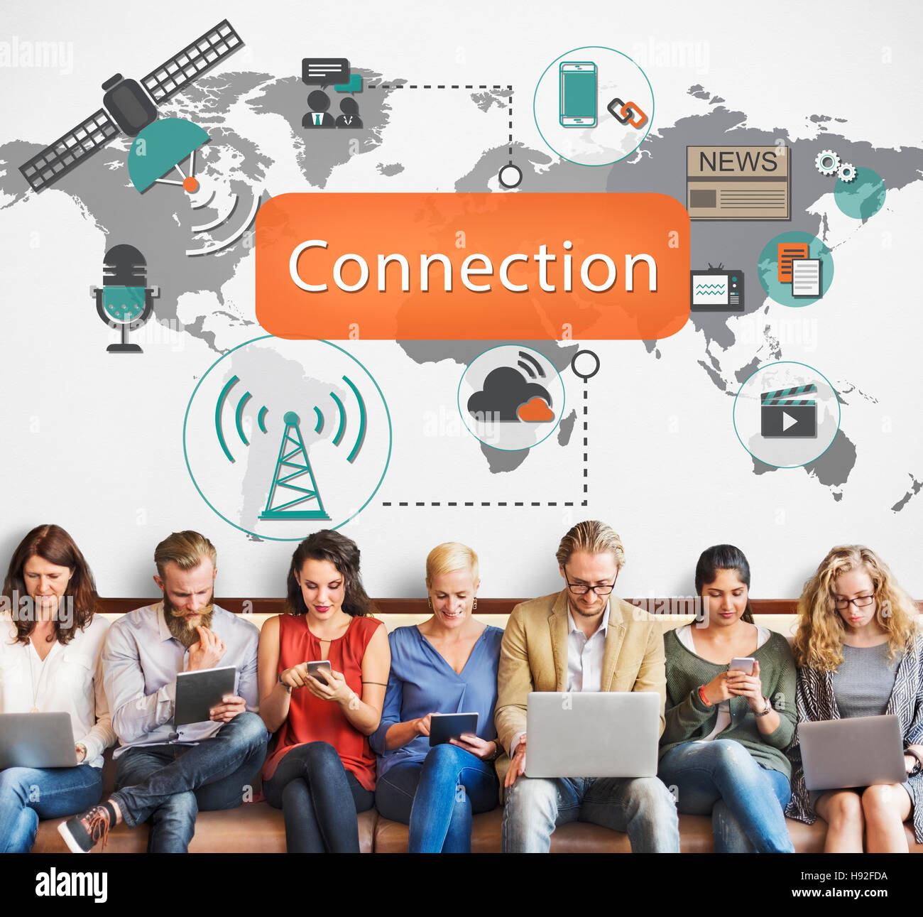 Connection Communication Interconnection Concept Stock Photo - Alamy