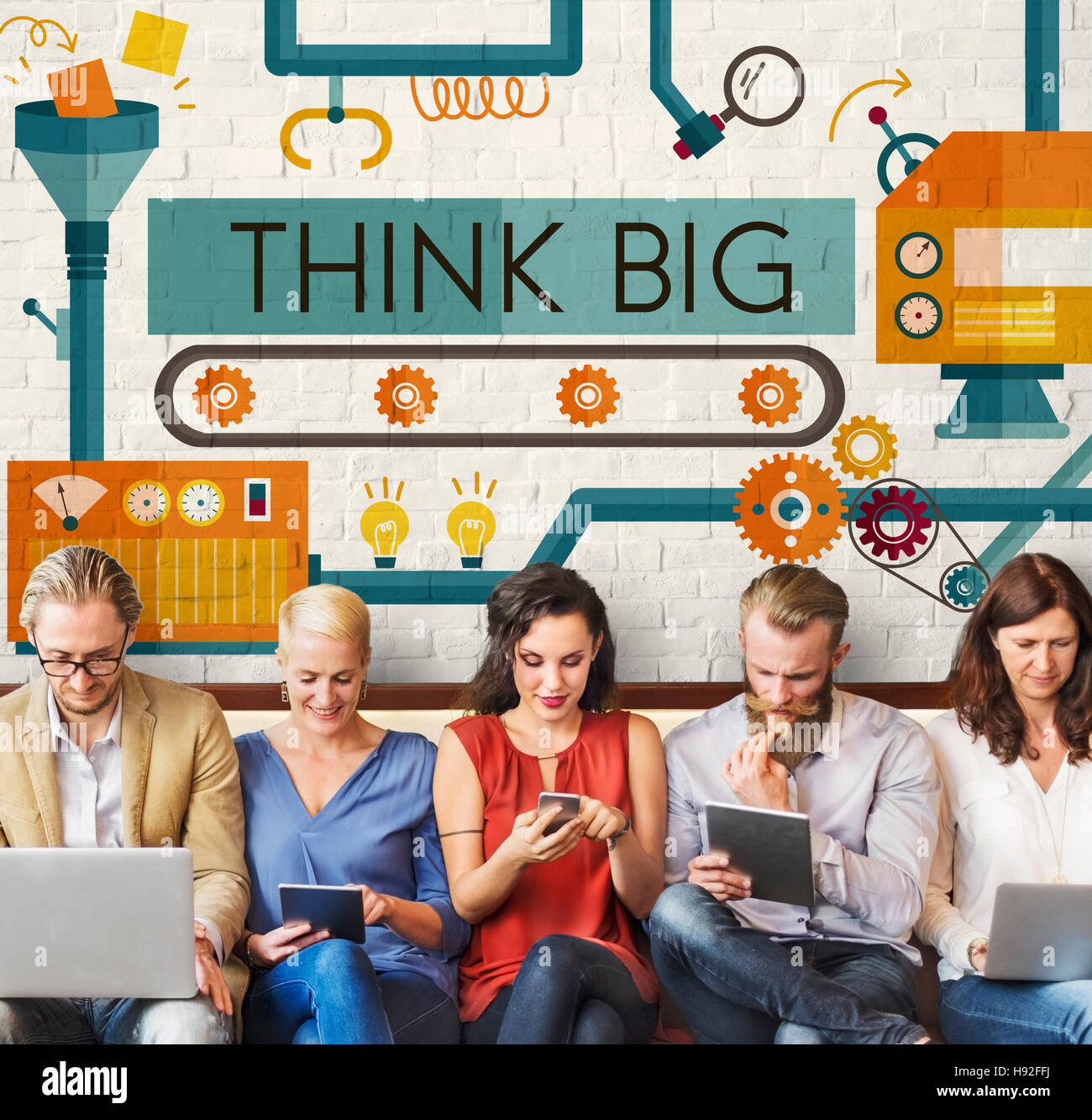 Think Big Analysis Attitude Planning Success Concept Stock Photo - Alamy