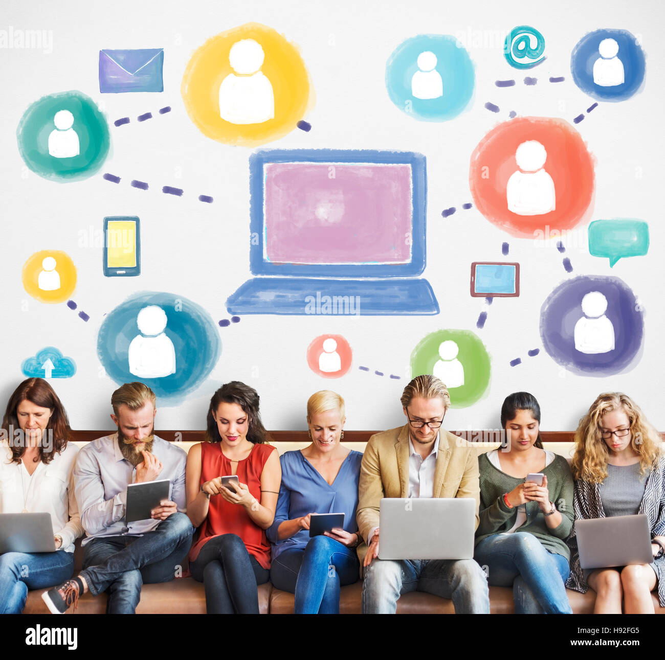 Social Media Social Networking Technology Connection Concept Stock