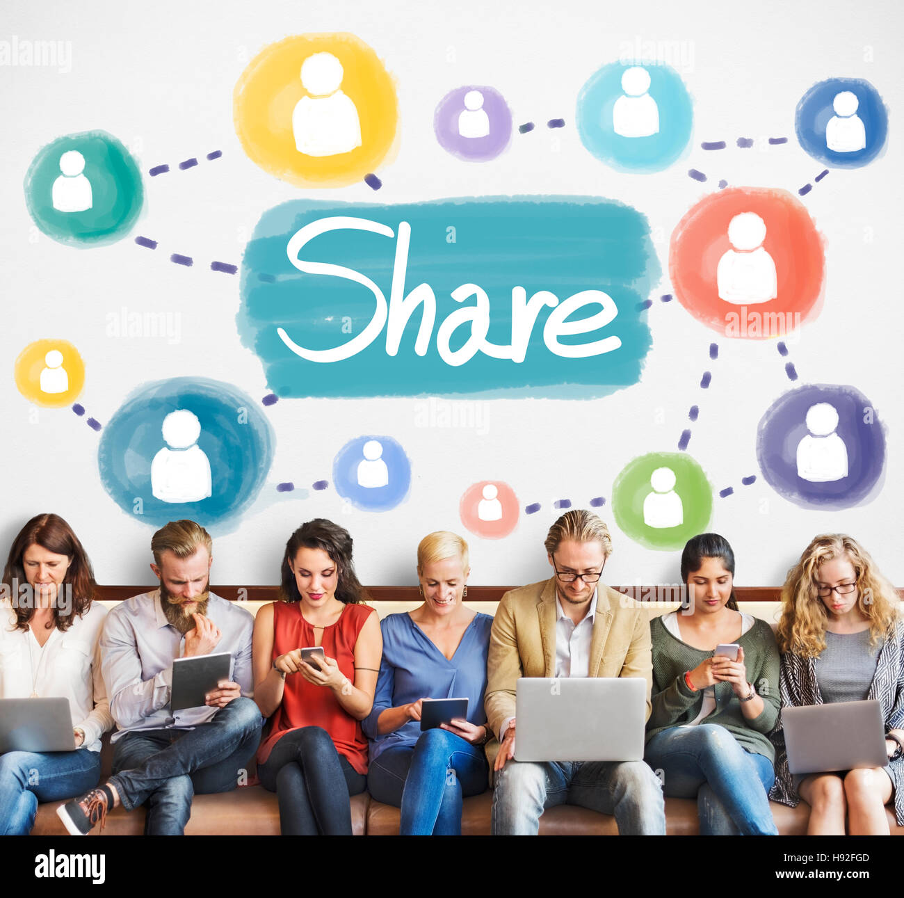 Share Sharing Connection Networking Concept Stock Photo - Alamy