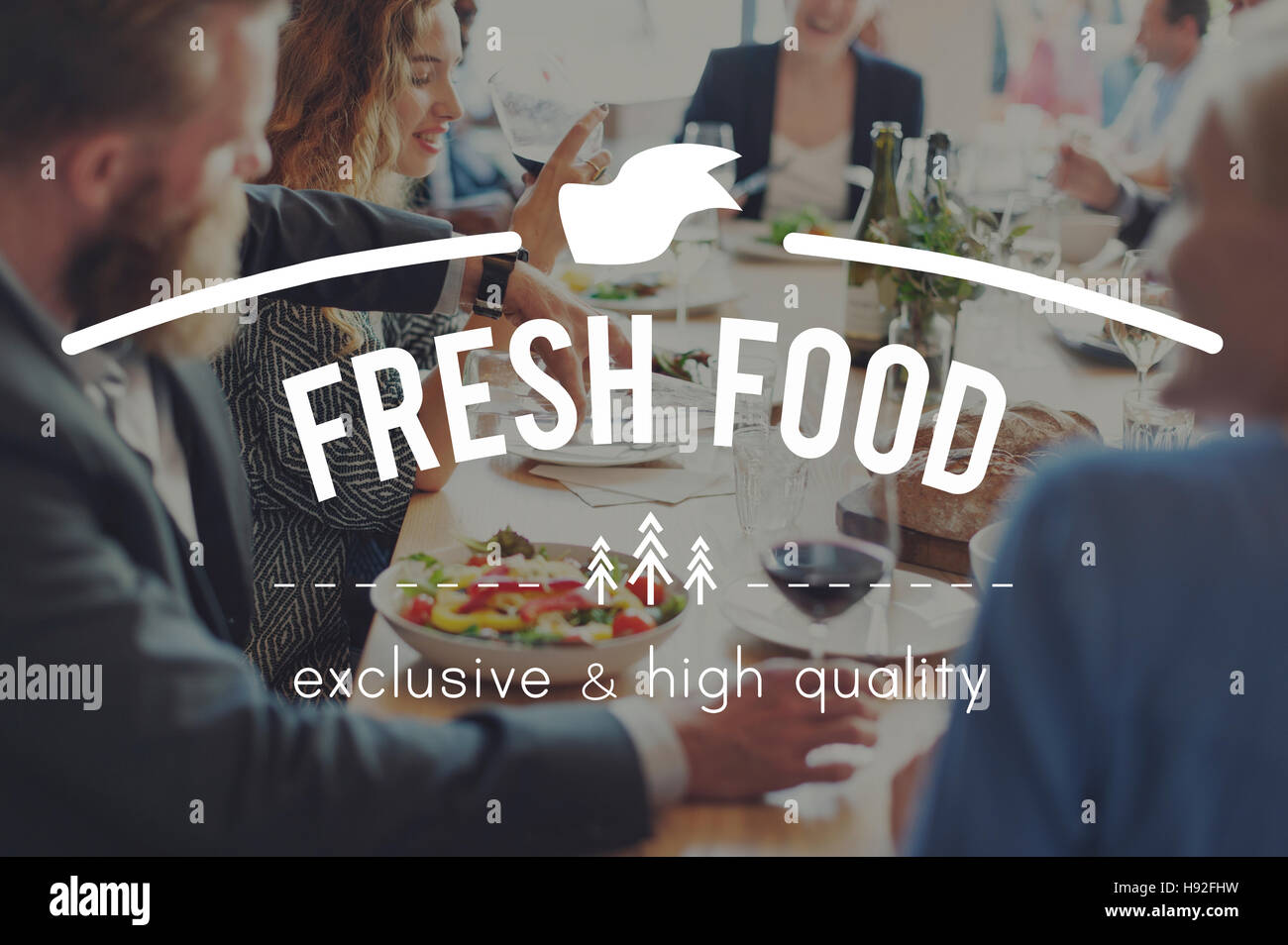 Eating Meeting Togetherness Diner Concept Stock Photo - Alamy