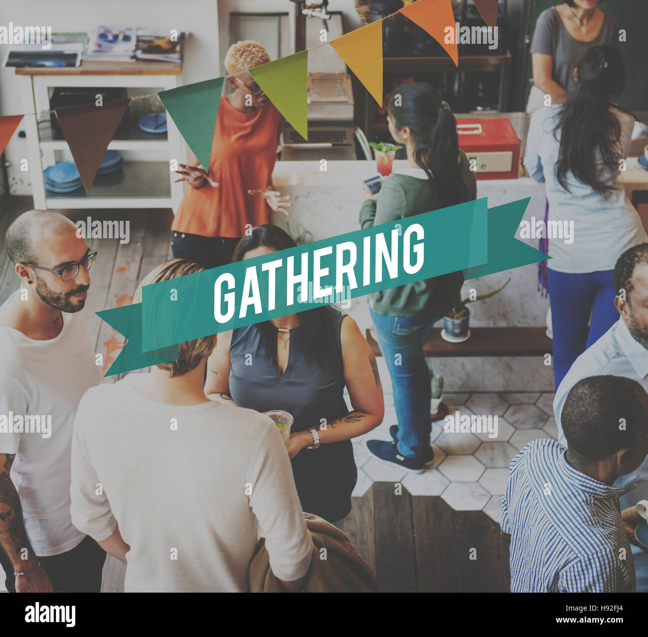 Get Together Gethering Support Teamwork Concept Stock Photo - Alamy