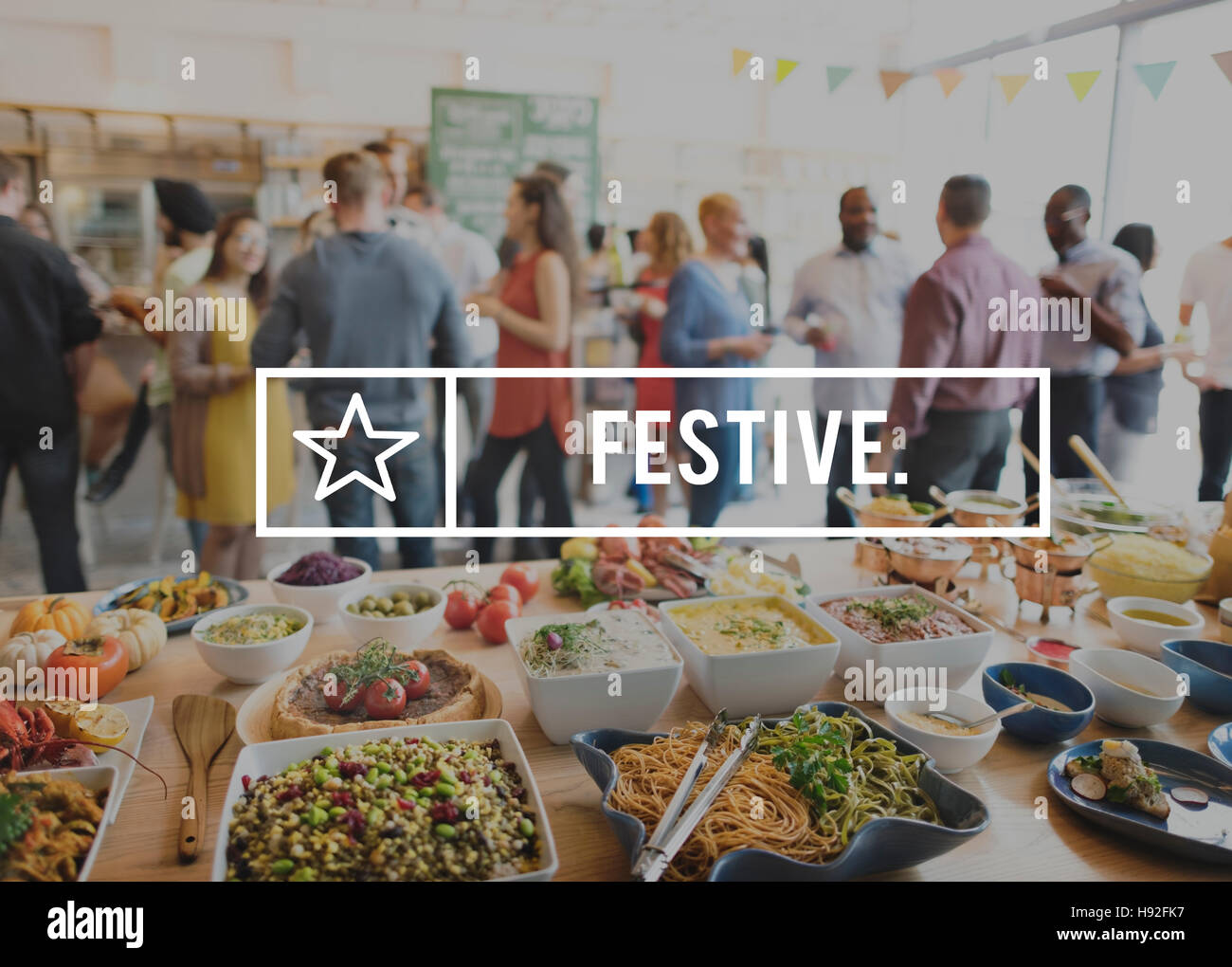 Festive Foodie Eating Delicious Party Celebration Concept Stock Photo ...