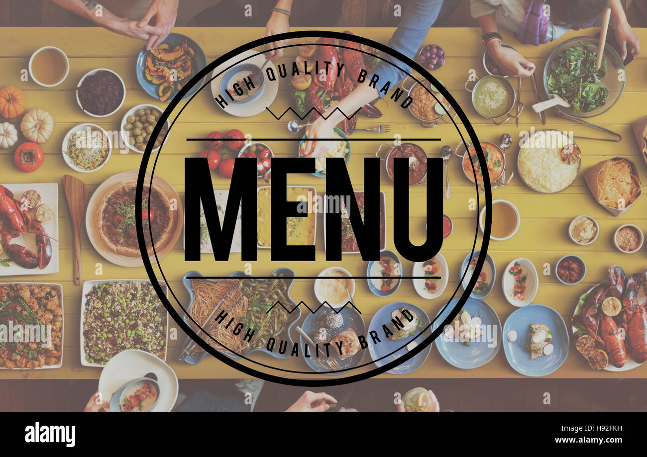 Menu Choice Cafe Computer Digital Food Options Concept Stock Photo - Alamy