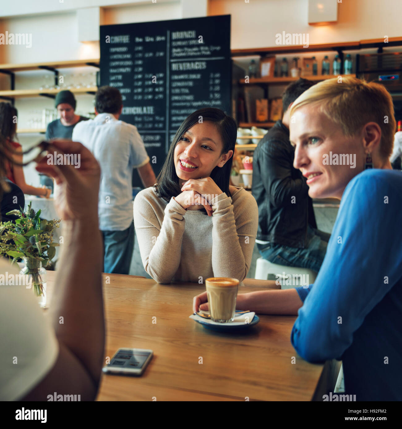 Talking Listening Coffee Meeting Cafe Concept Stock Photo - Alamy