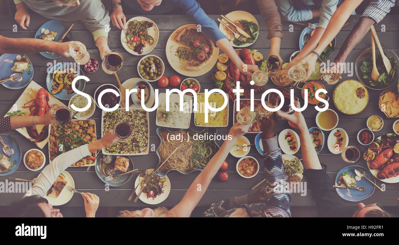 Scrumptious Delicious Appetizing Food Graphic Concept Stock Photo - Alamy