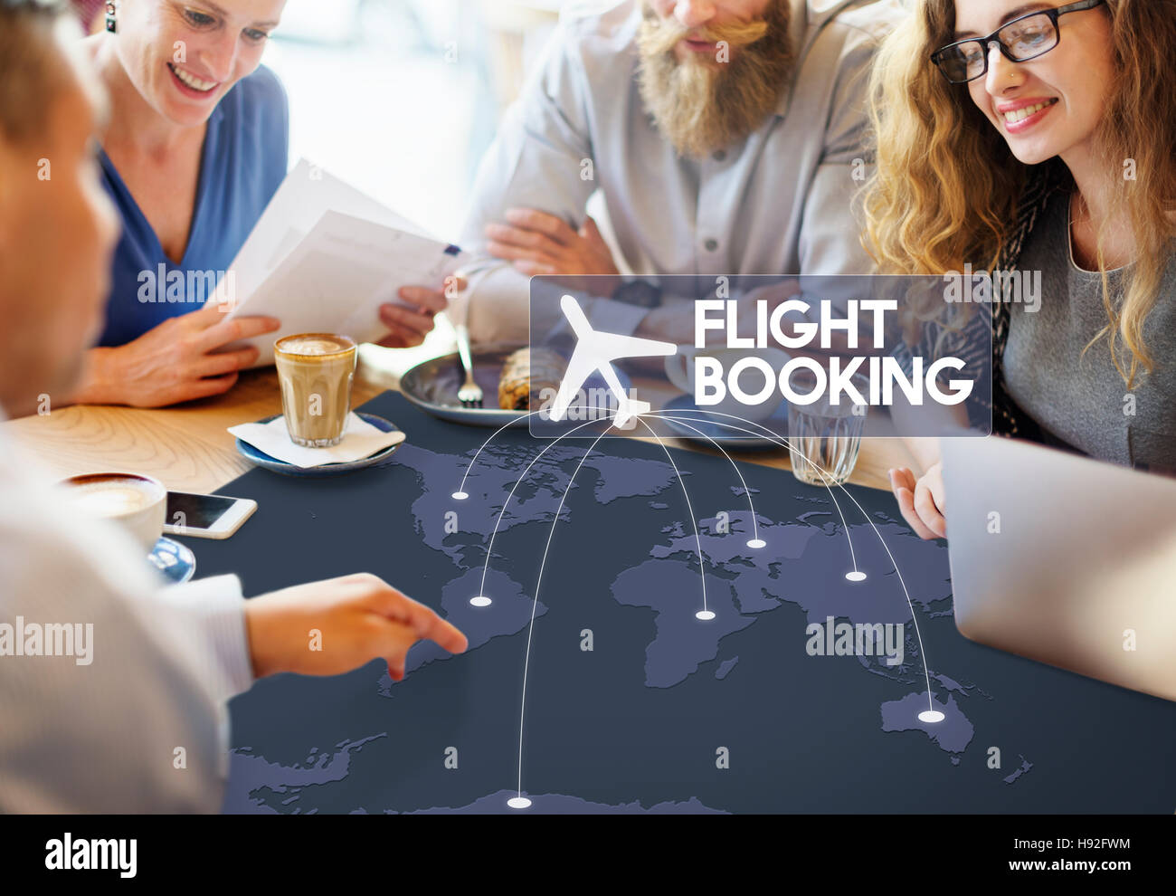 Flight Ticket Booking Destination Journey Concept Stock Photo - Alamy