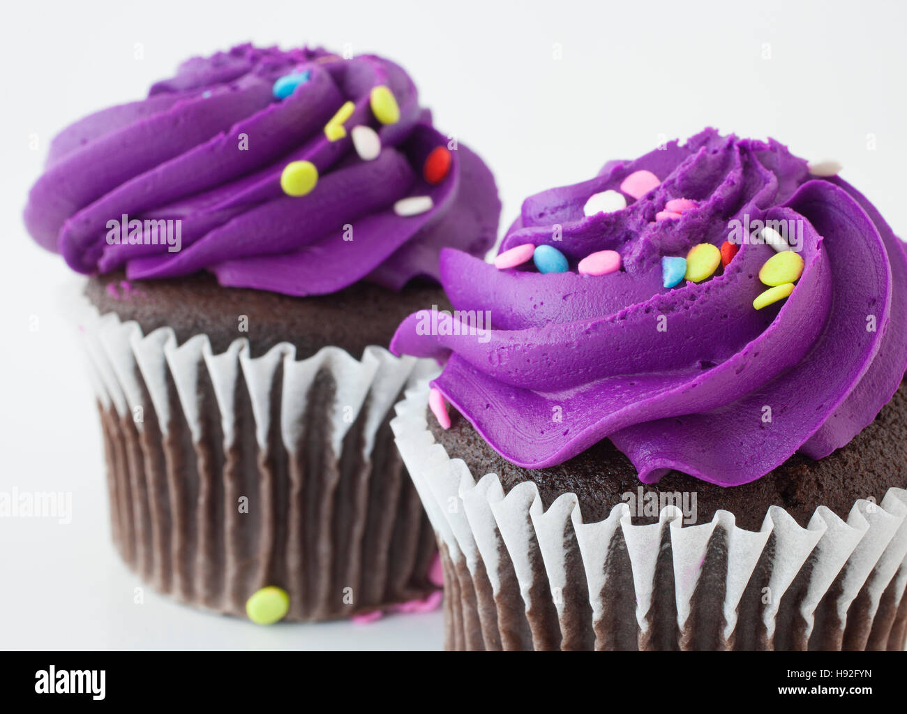 Chocolate Cupcakes With Purple Icing