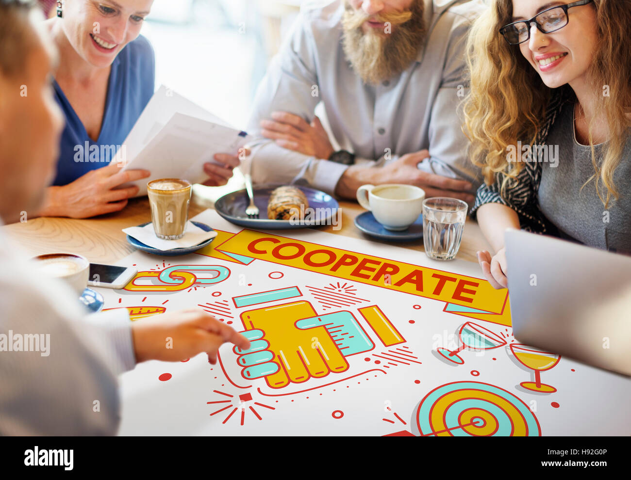 Cooperate Together Team Teamwork Partnership Concept Stock Photo - Alamy