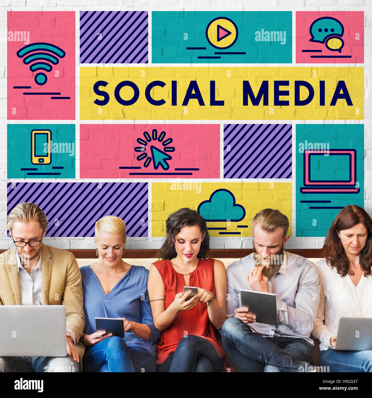Social Media Technology People Graphic Concept Stock Photo - Alamy