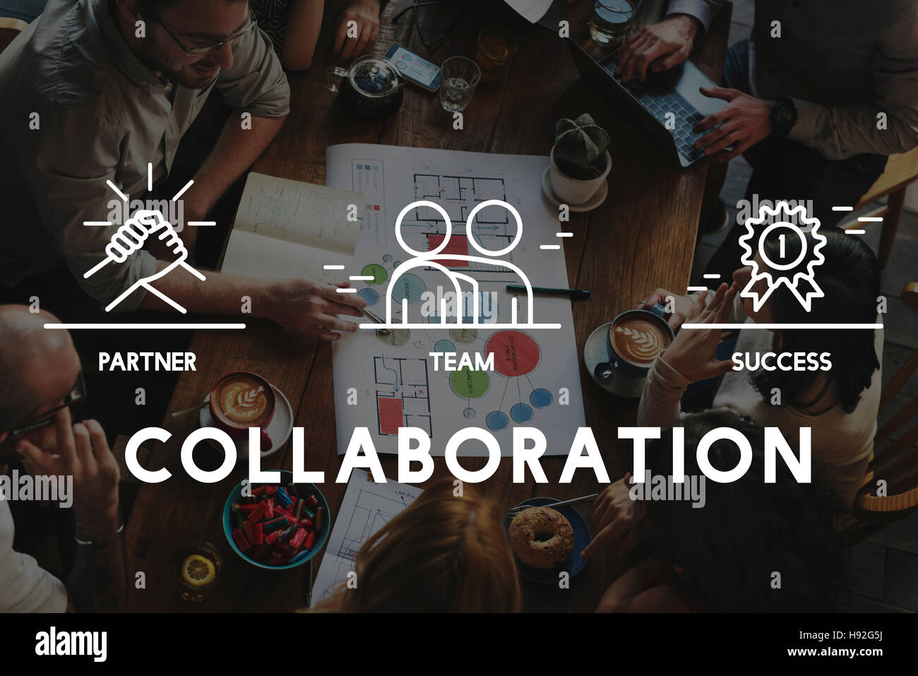 Business Collaboration Teamwork Corporation Concept Stock Photo - Alamy