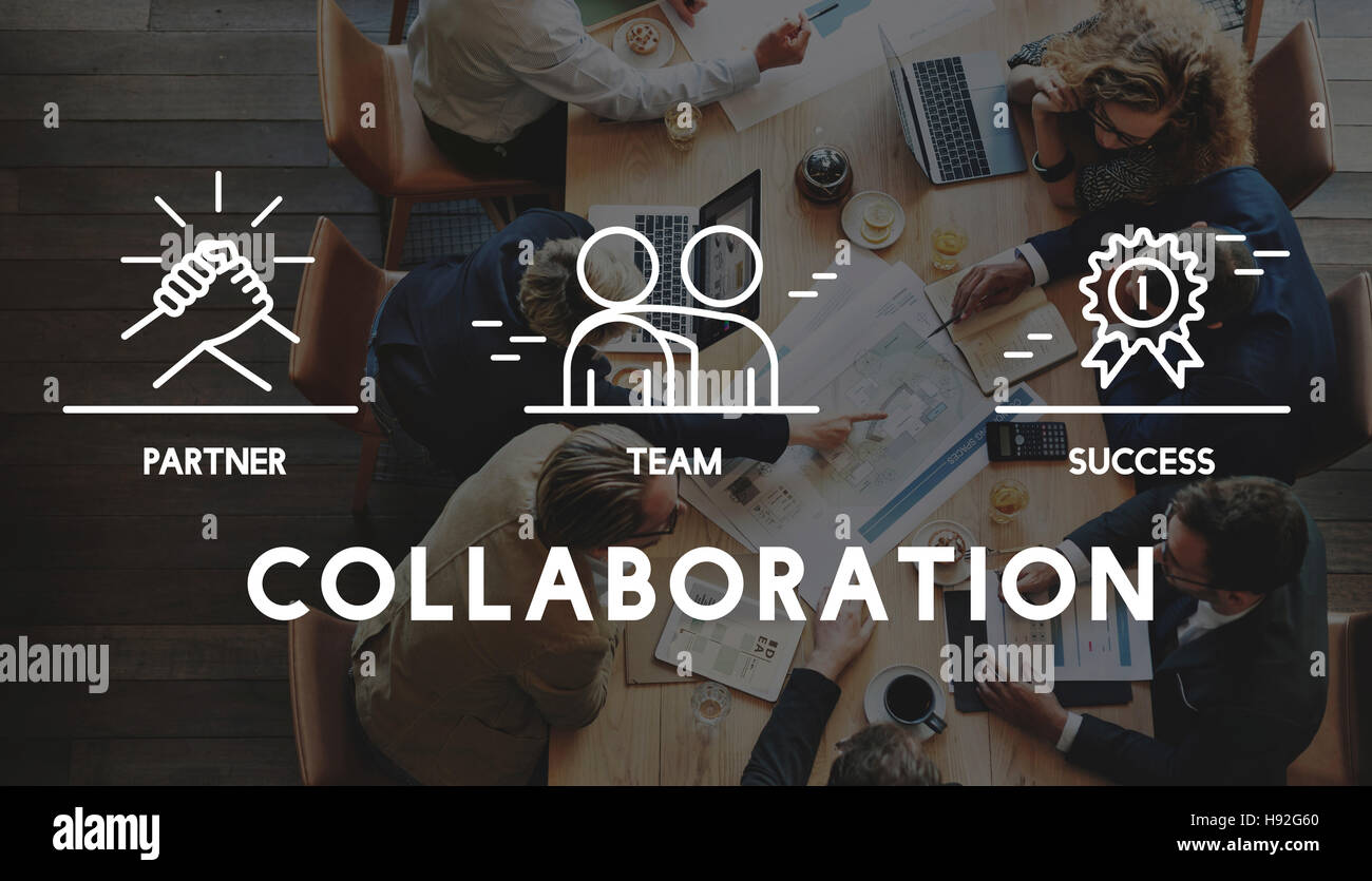 Business Collaboration Teamwork Corporation Concept Stock Photo - Alamy