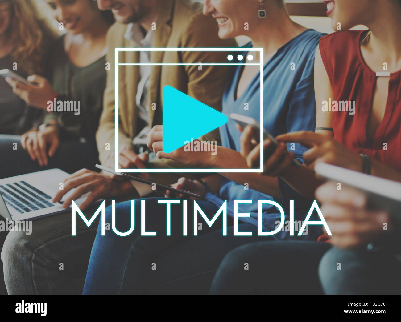 Multimedia Communication Technology Network Concept Stock Photo - Alamy