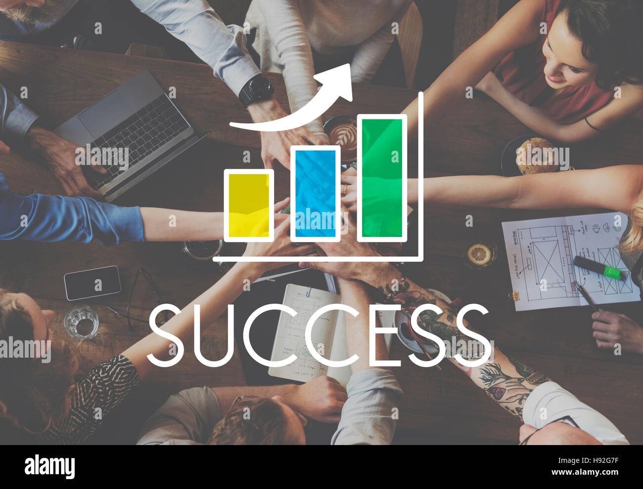 Success Increasing Bar Chart Concept Stock Photo - Alamy