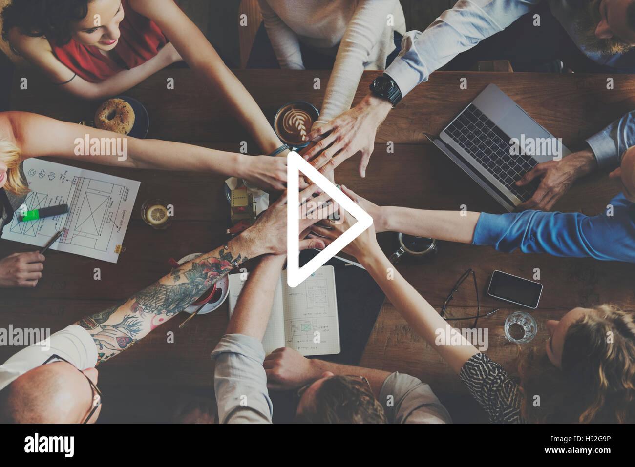 Play Button Icon Multimedia Start Beginning Playing Concept Stock Photo ...