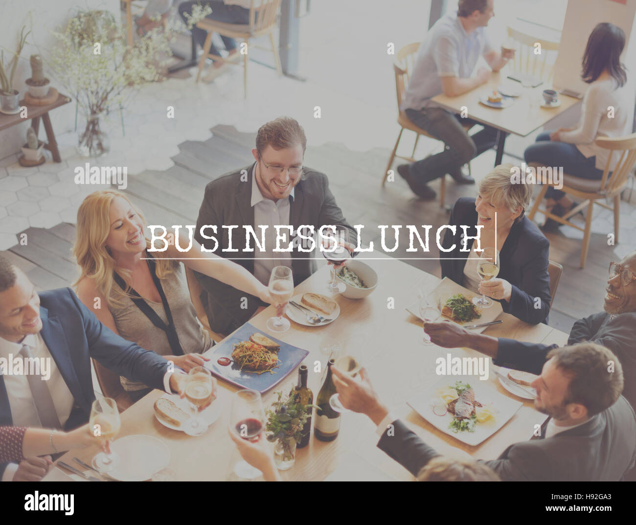 Business Lunch Food Meeting Talking Discussion Concept Stock Photo - Alamy