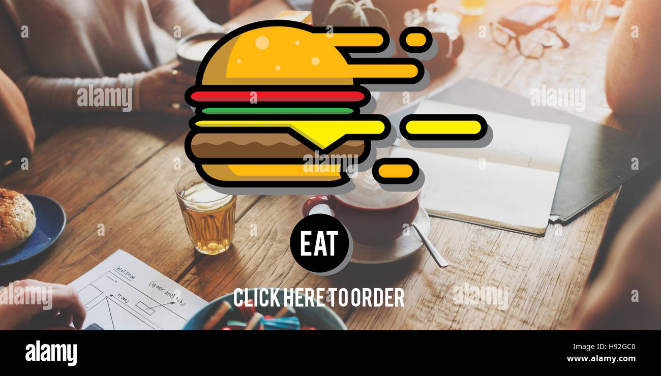 Eat Eating Ordering Food Concept Stock Photo - Alamy
