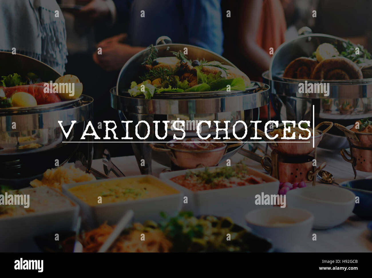 Various Choices Food Buffet Party Gourmet Concept Stock Photo - Alamy