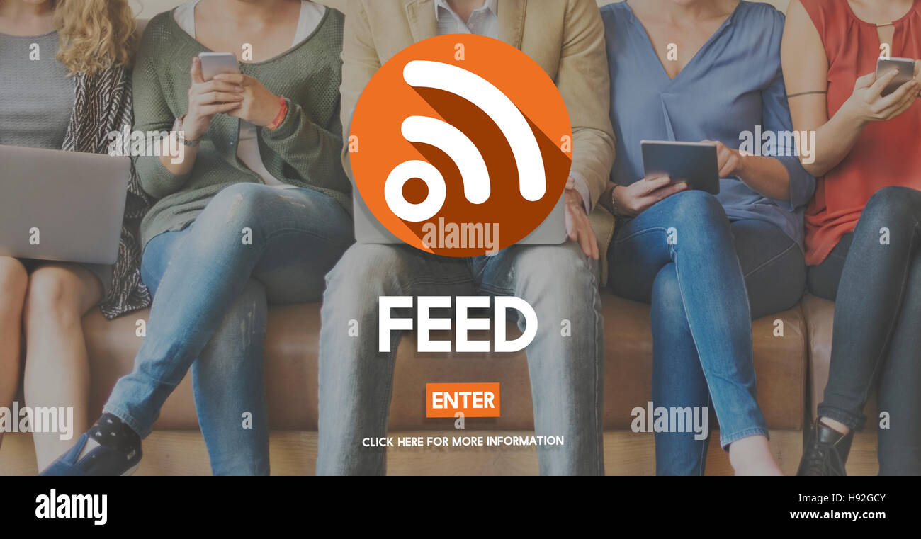 Feed Global Communication Announcement News Concept Stock Photo - Alamy