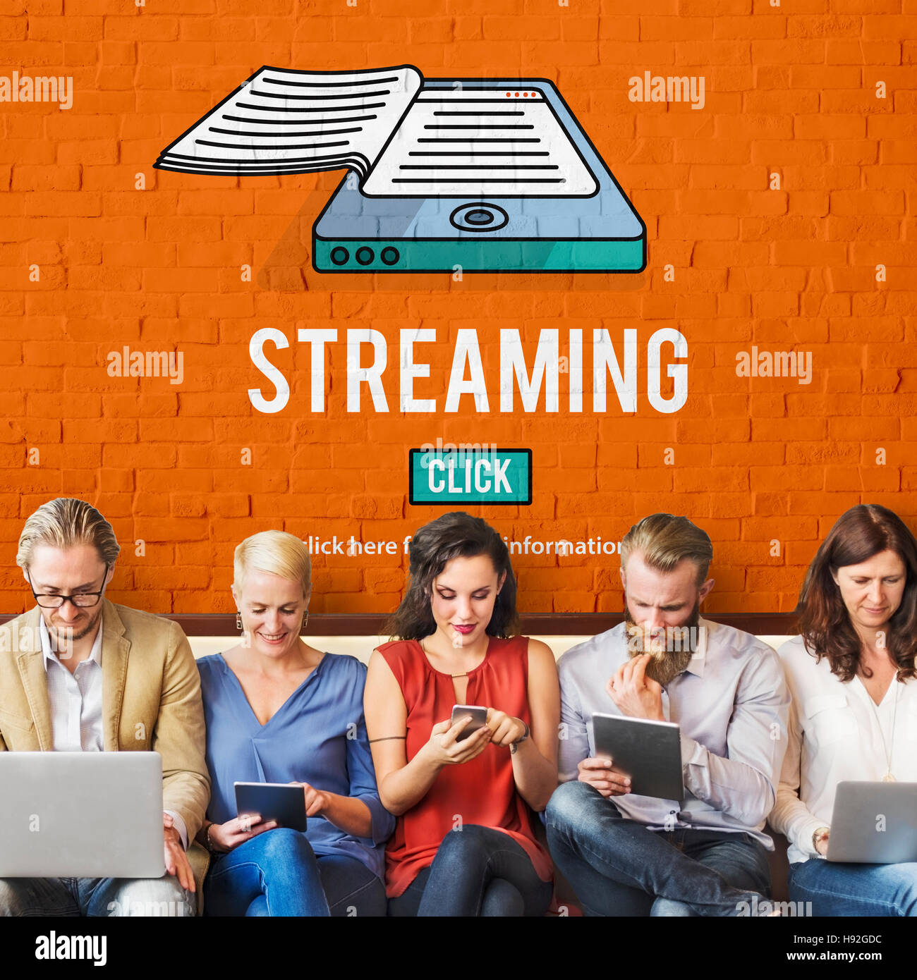 Streaming Live Broadcast Media Internet Online Networking Concept Stock ...