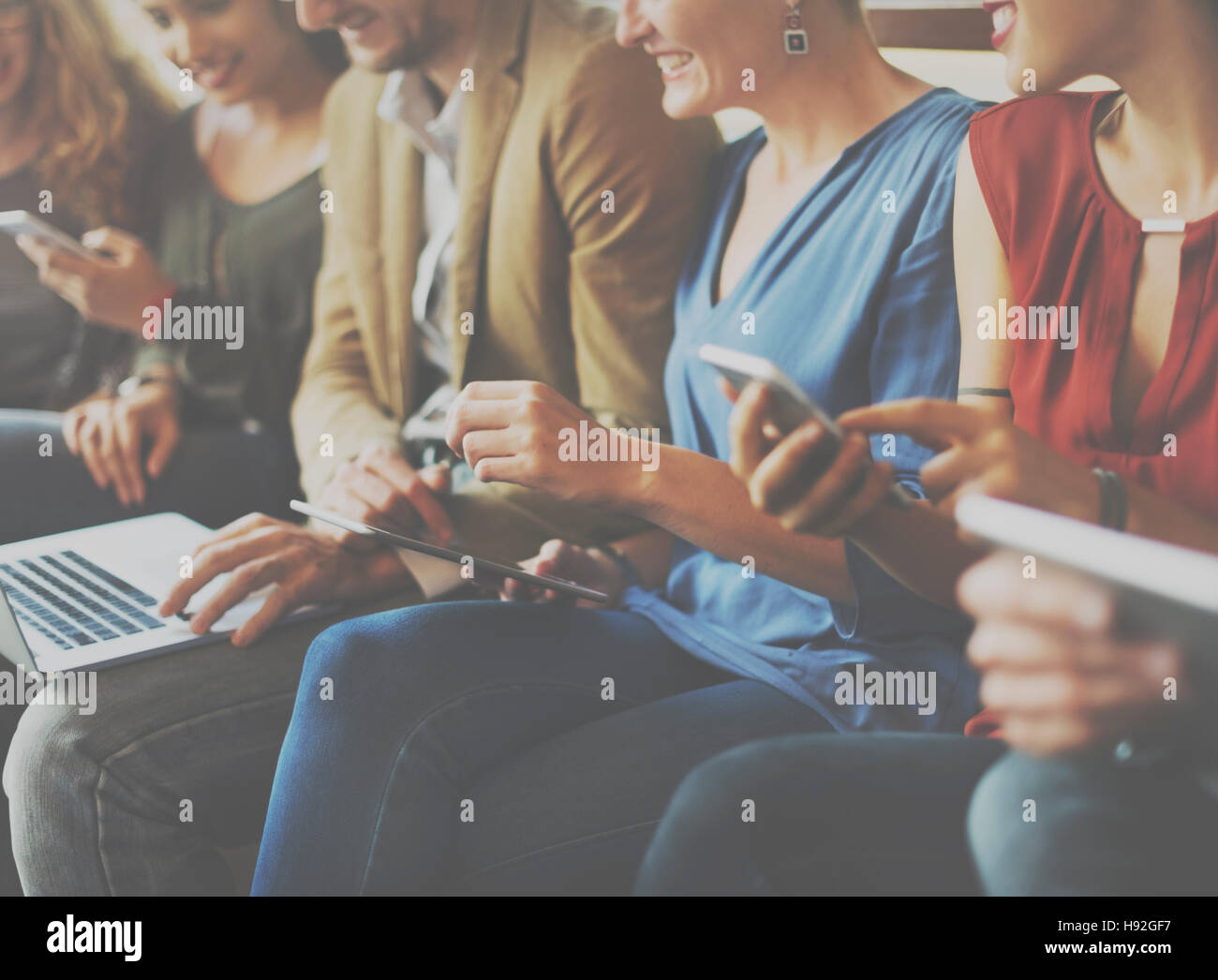 Diverse People Electronic Devices Connection Concept Stock Photo - Alamy