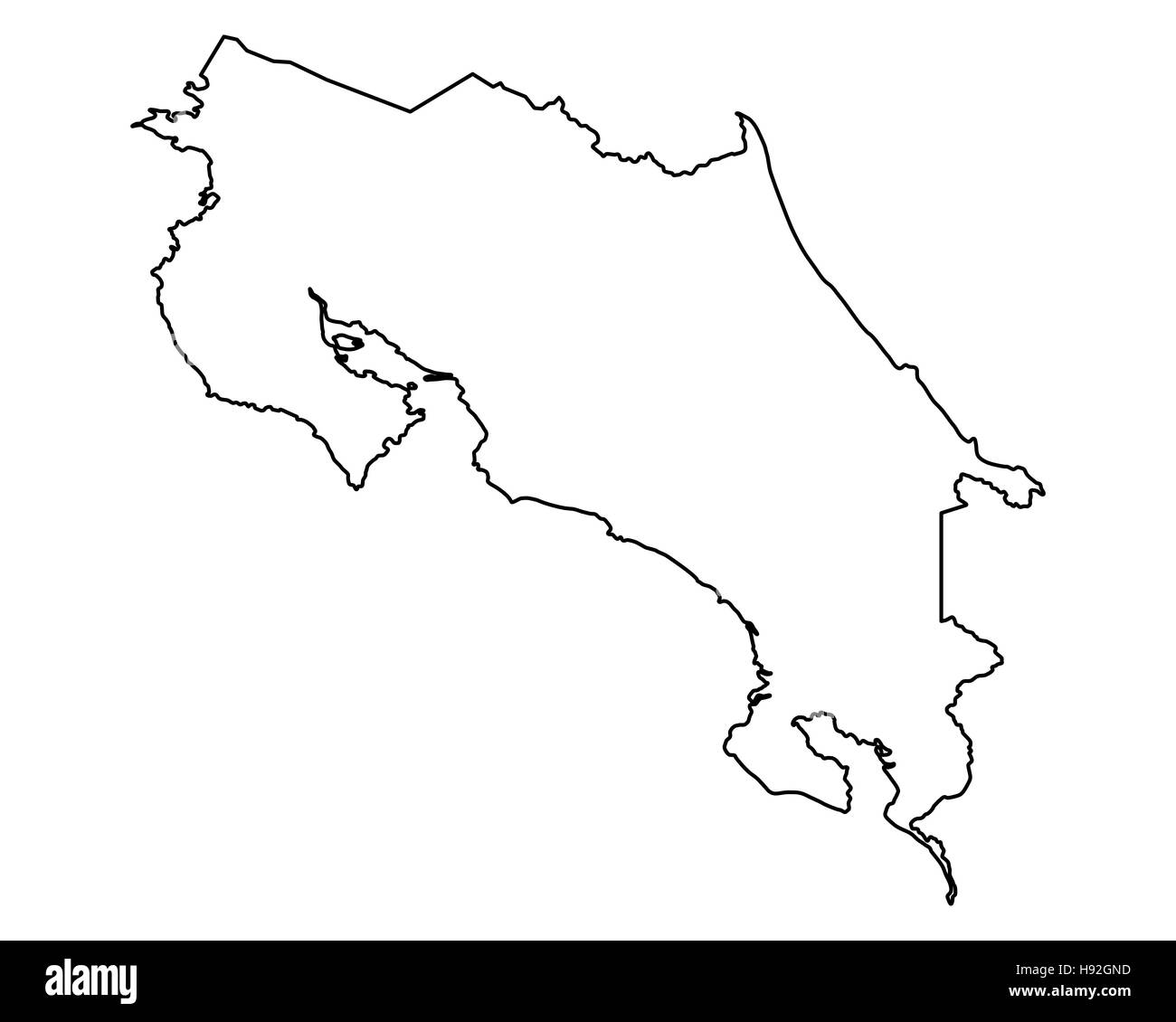 Map of Costa Rica Stock Photo - Alamy