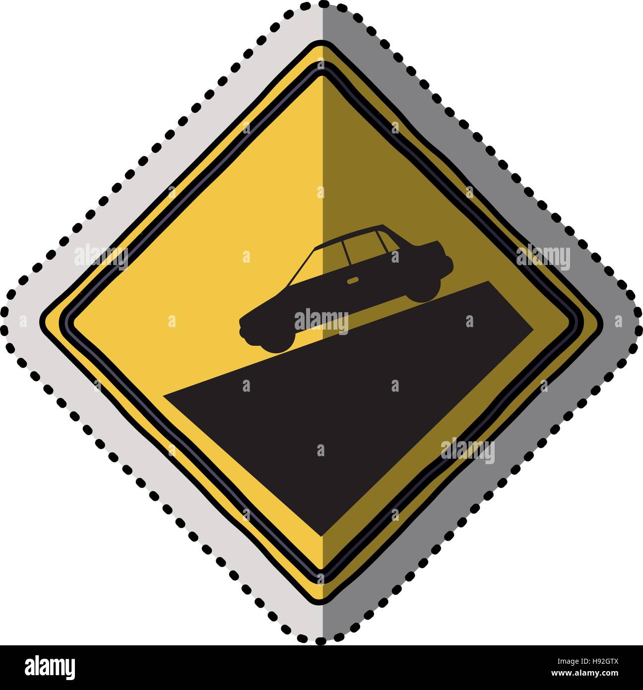 yellow road sign icon. Street information warning and guide theme ...