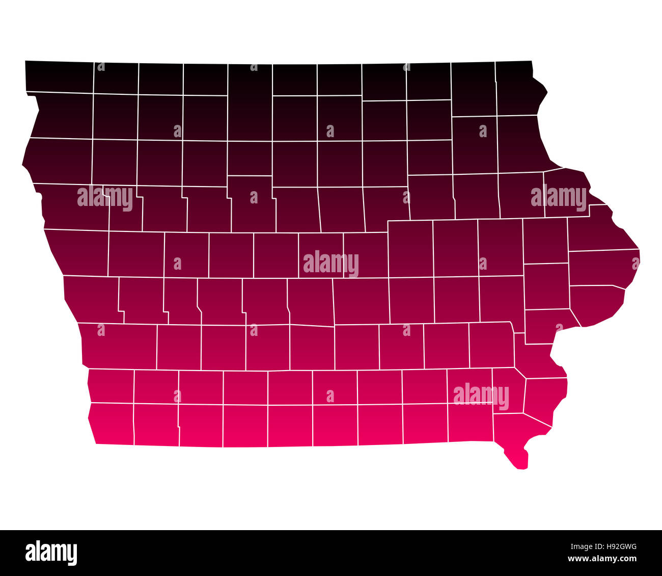 Iowa county map hi-res stock photography and images - Alamy