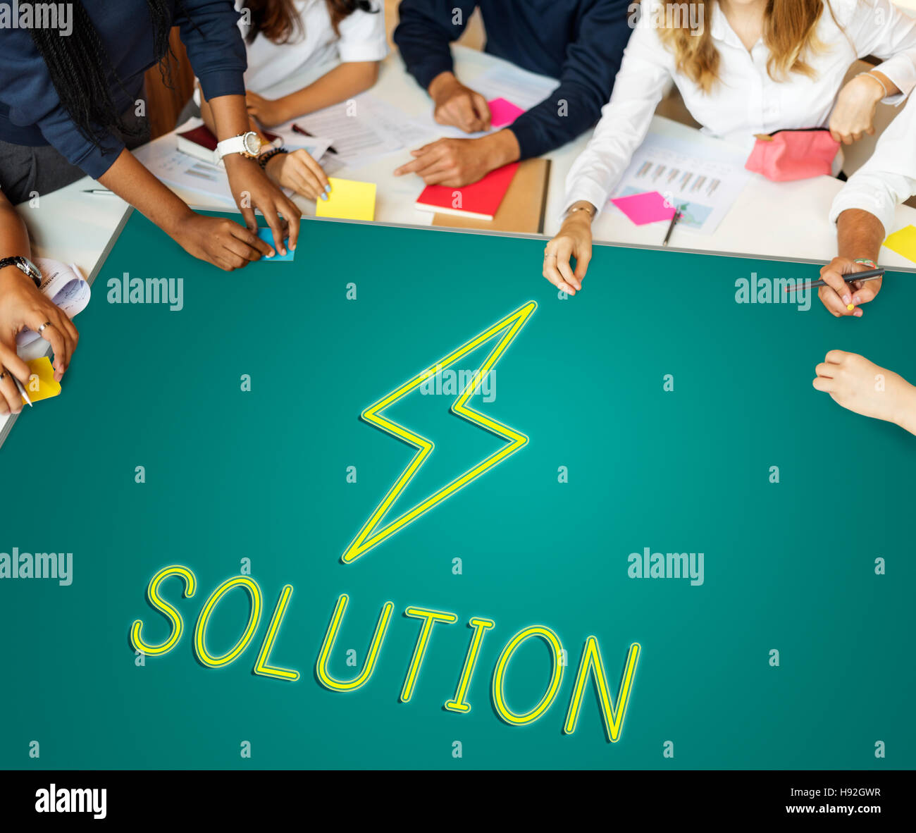 Teamwork Imagination Solution Ideas Concept Stock Photo - Alamy
