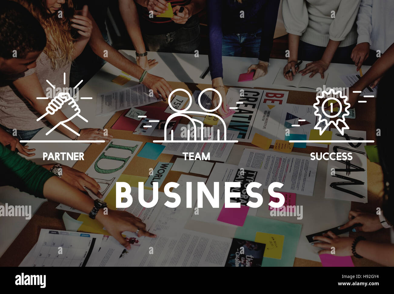 Business Collaboration Teamwork Corporation Concept Stock Photo - Alamy