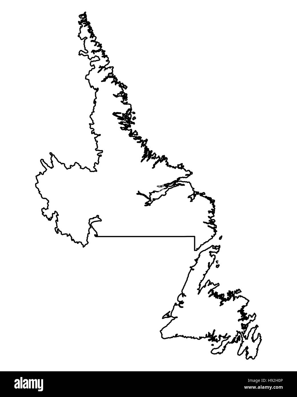 Map of Newfoundland and Labrador Stock Photo - Alamy
