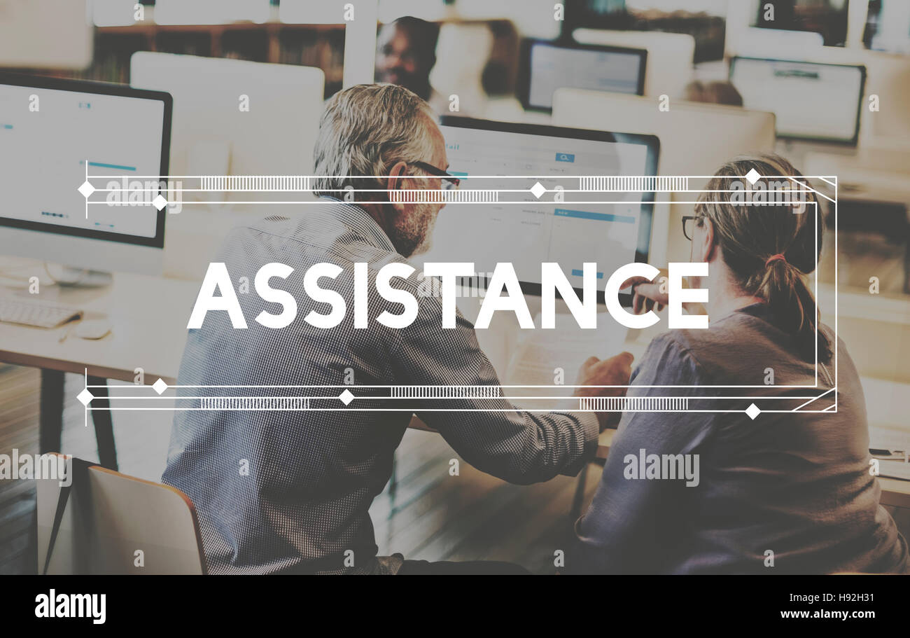 Asssist Assistance Support Help Service Concept Stock Photo - Alamy