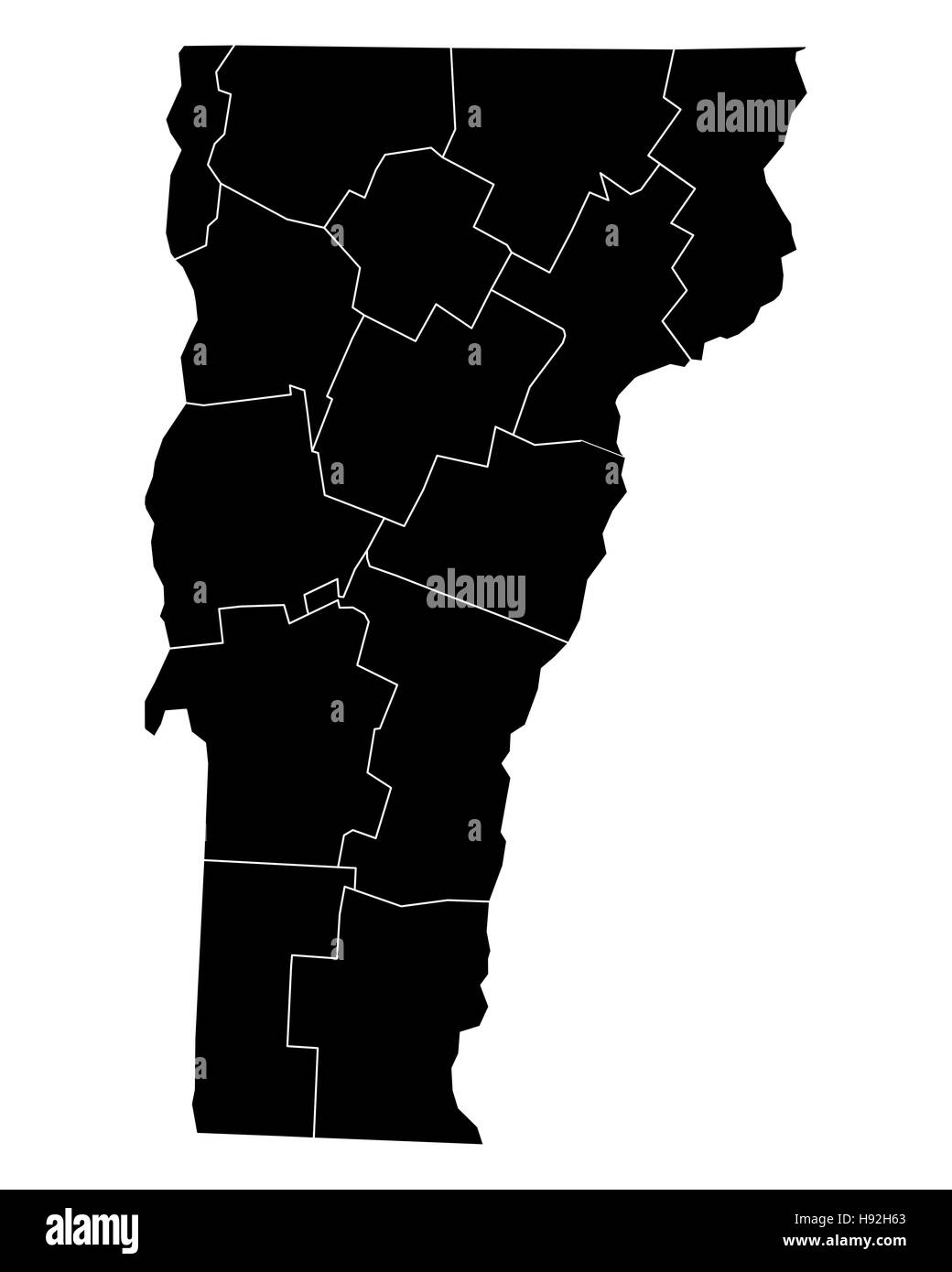 Vermont county map Black and White Stock Photos & Images - Alamy
