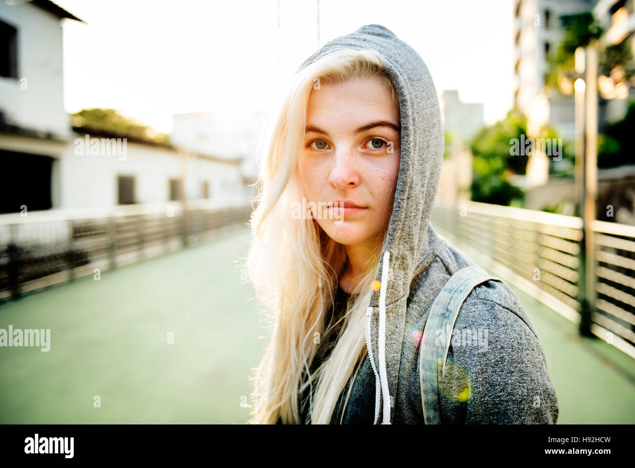 Young Woman Portrait Walking Active Concept Stock Photo - Alamy