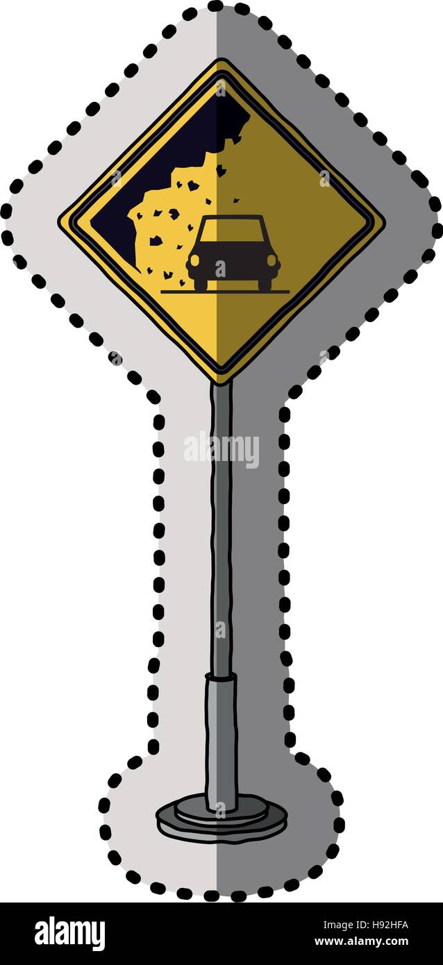 yellow road sign icon. Street information warning and guide theme ...