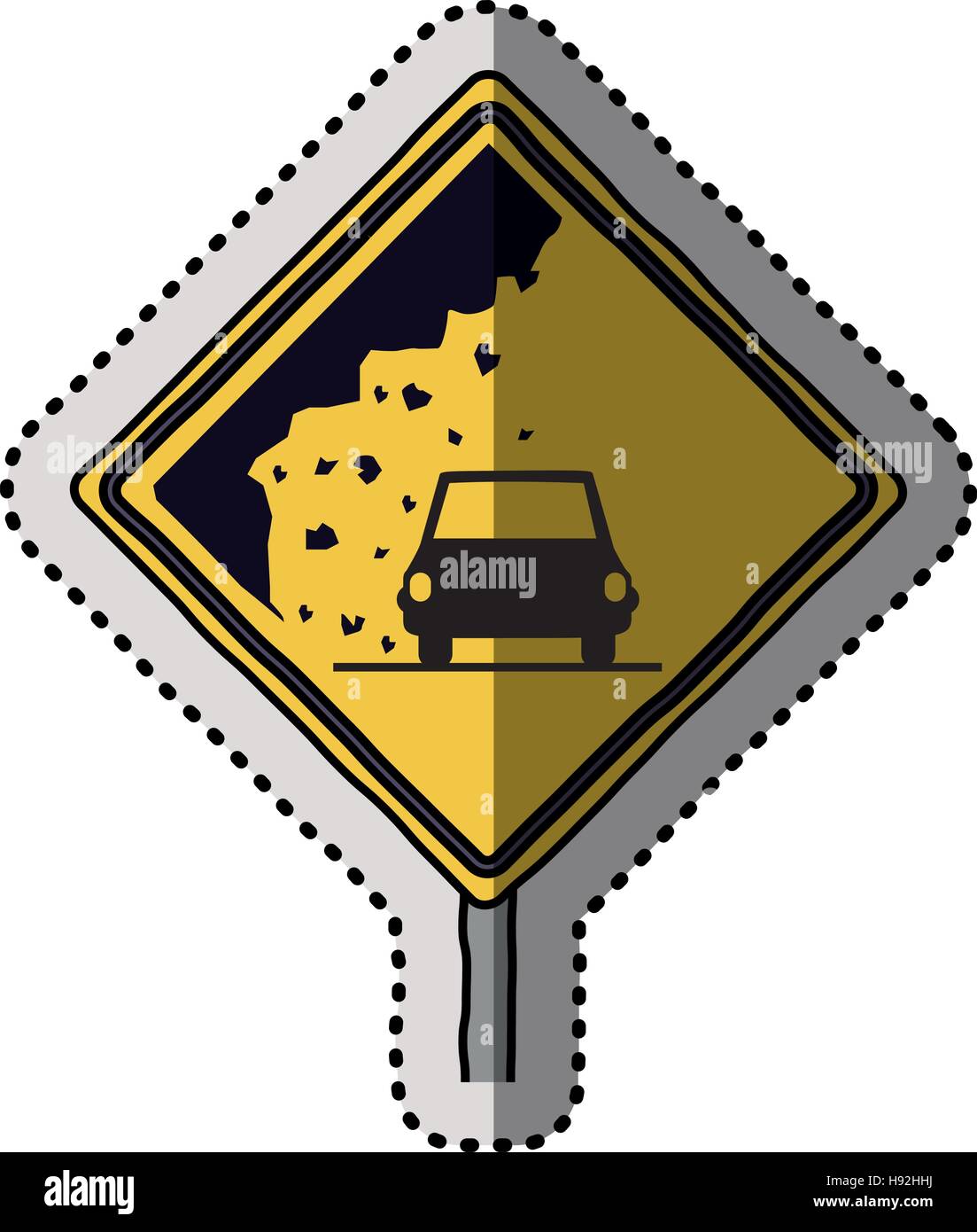 yellow road sign icon. Street information warning and guide theme ...