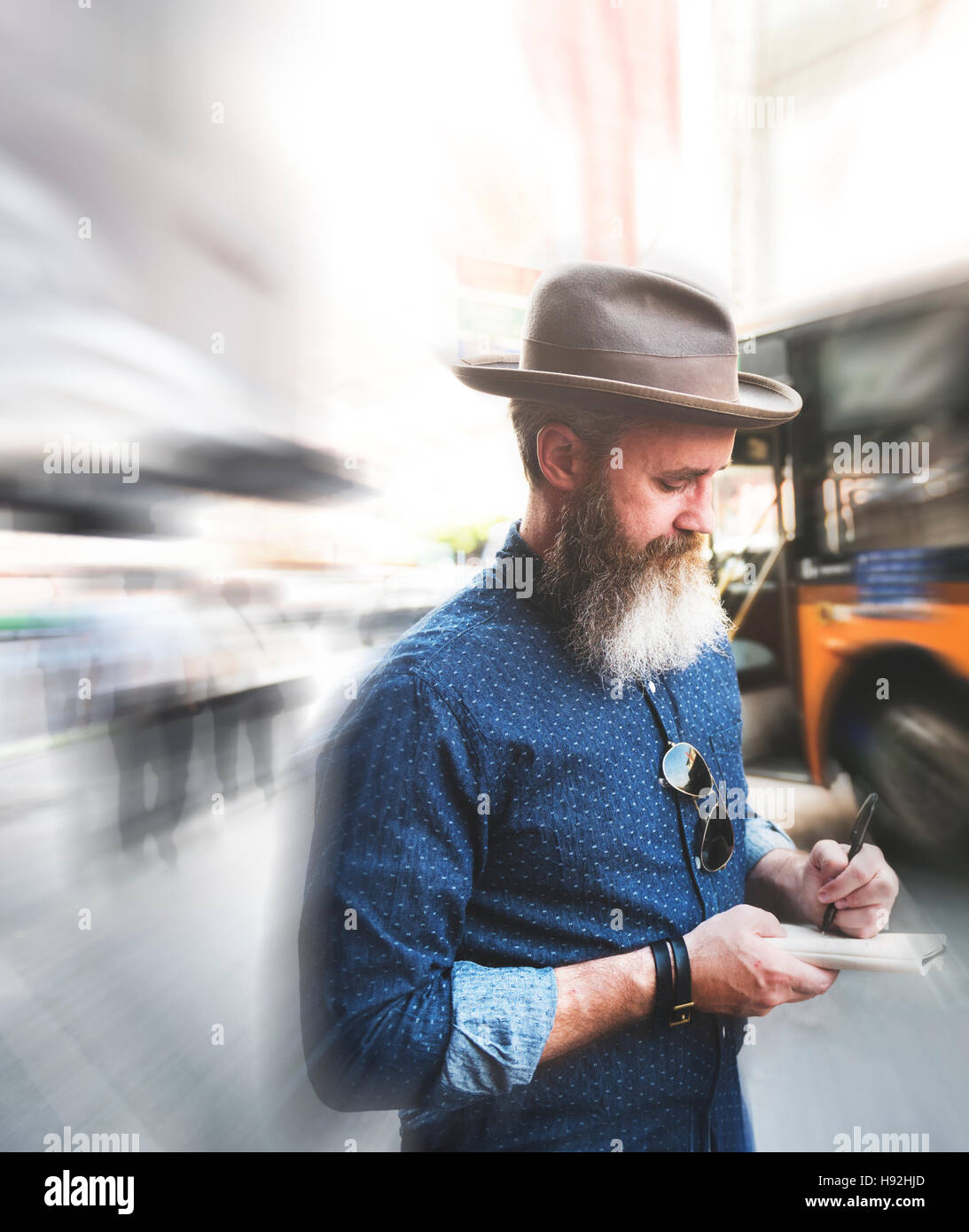 Writer Journalist Man Traveling Walking Concept Stock Photo - Alamy