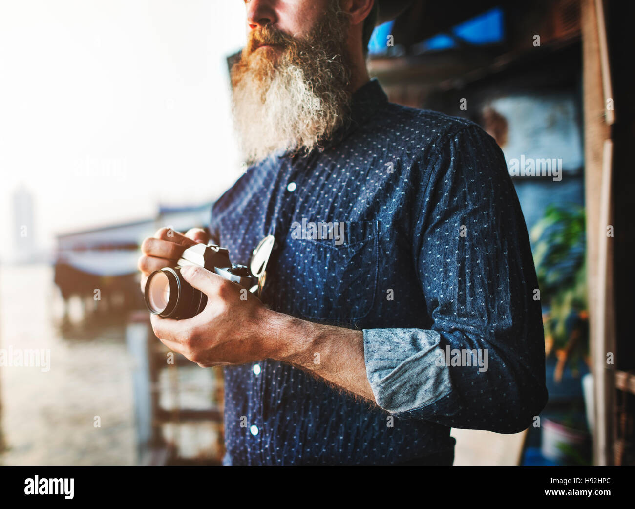 Man Photographer Journal Exploring Tourism Concept Stock Photo - Alamy