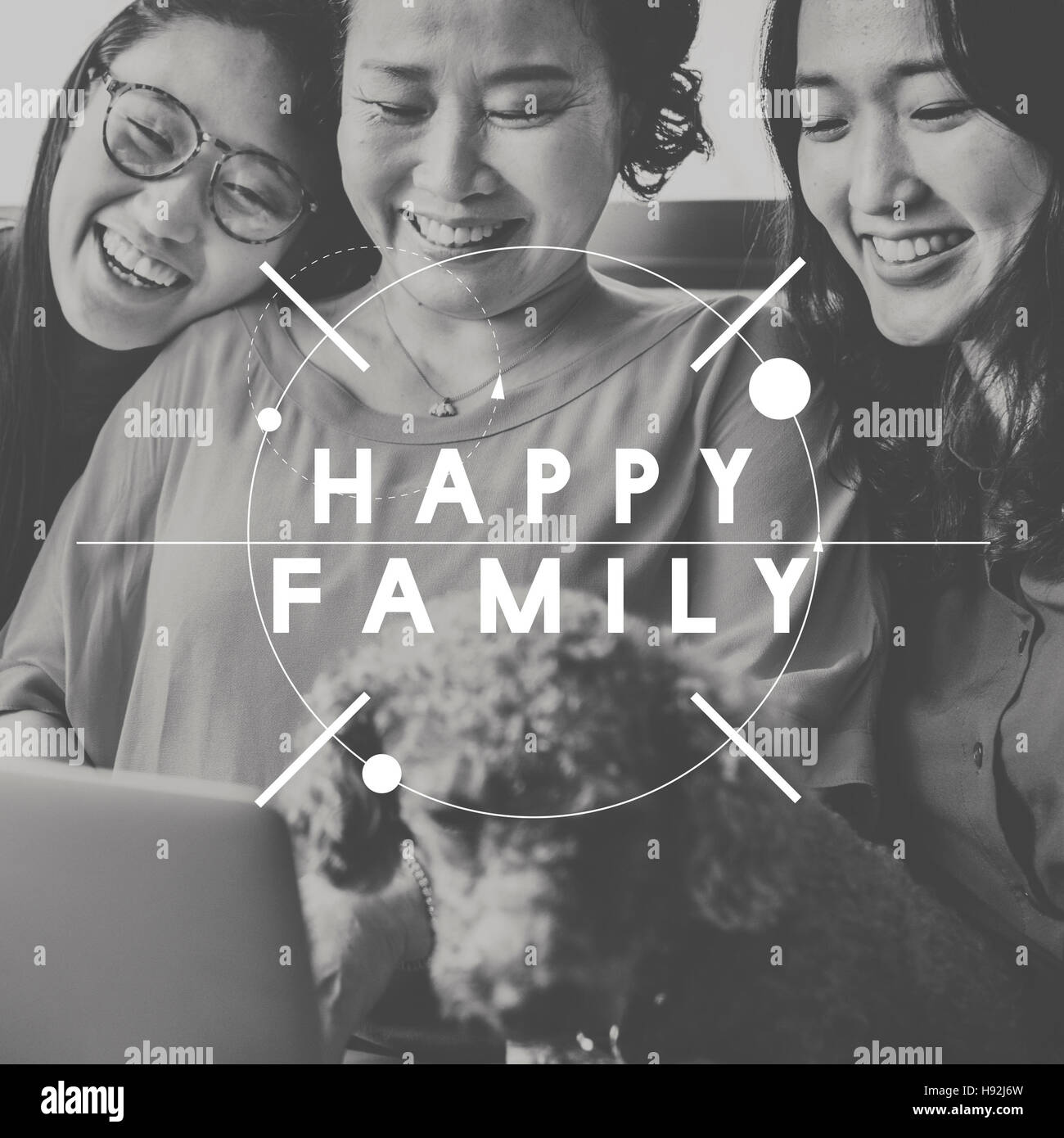 Happy Family Assurance People Graphic Concept Stock Photo - Alamy